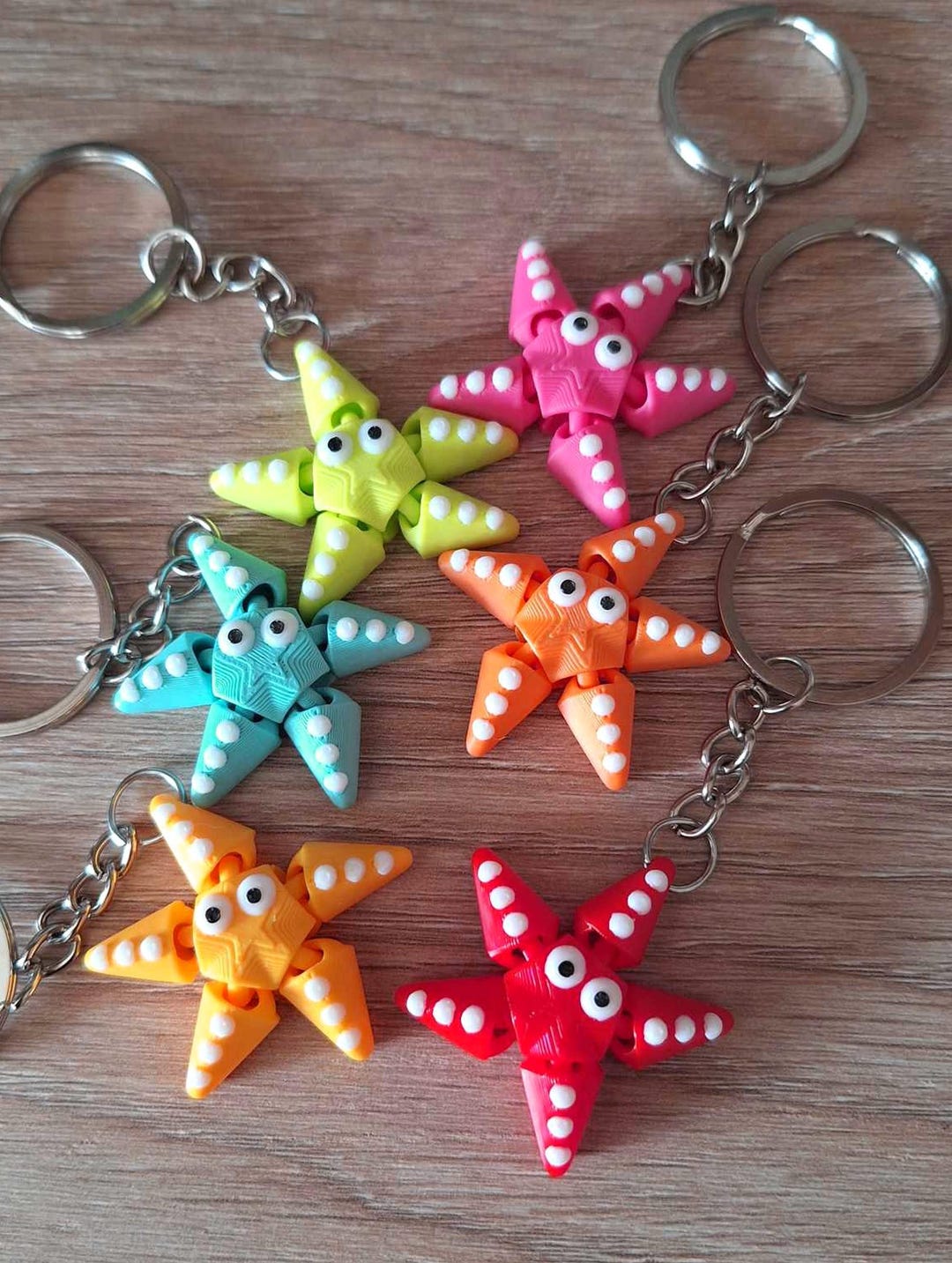 3D Printed "starfish" Articulated Keychain. Marine Animals. Ideal ...