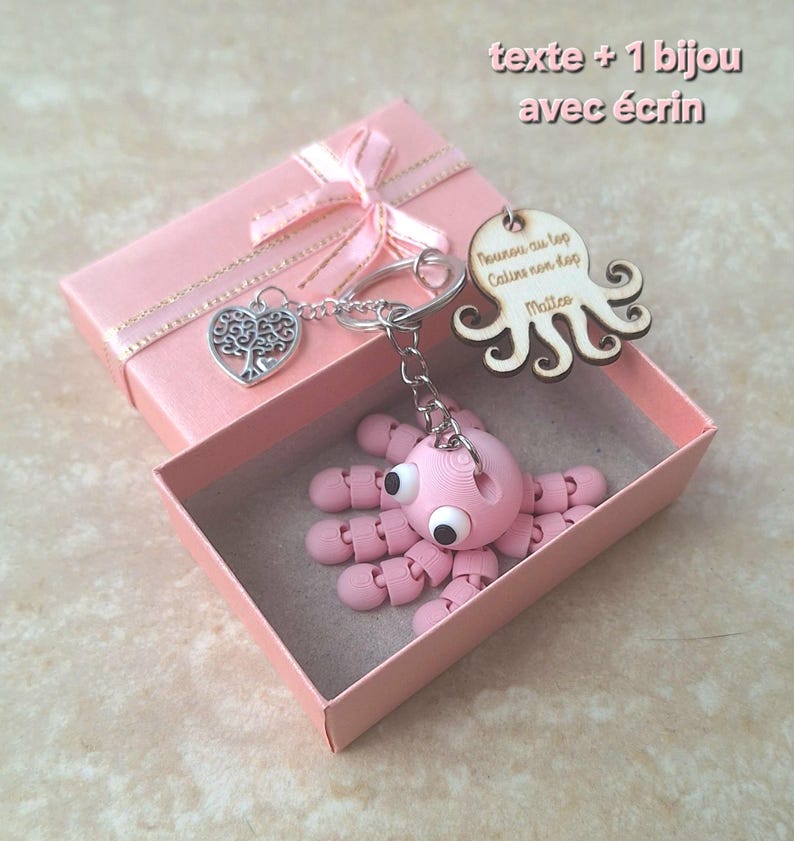 Personalized 3D Octopus Keychain – Gift for Nanny, Teacher, Teaching ...