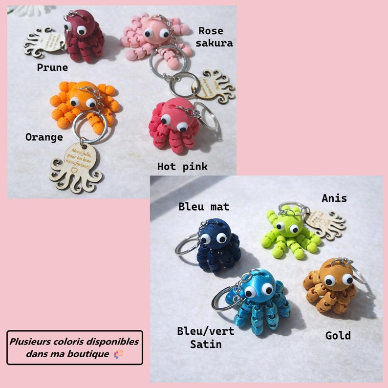 Personalized 3D Octopus Keychain – Gift for Nanny, Teacher, Teaching ...