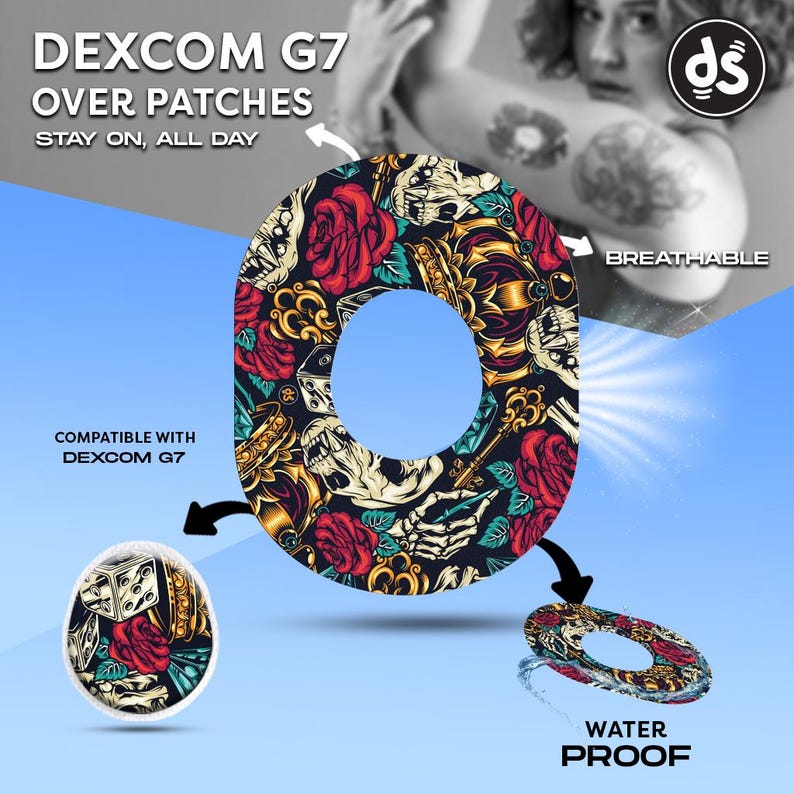 Dexcom G7 Waterproof Adhesive Patches– Dexstyles Tattoo Tribe Design ...