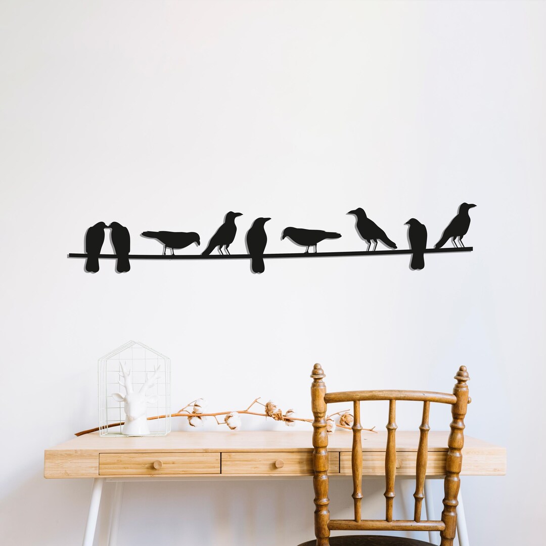 Birds on Branch Metal Wall Decor, Bird Wall Hanging, Rustic Wall ...