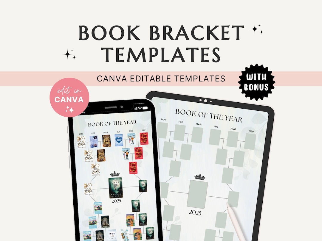 Book Bracket Template 2025 Bookstagram Monthly Reading Tracker Canva ...