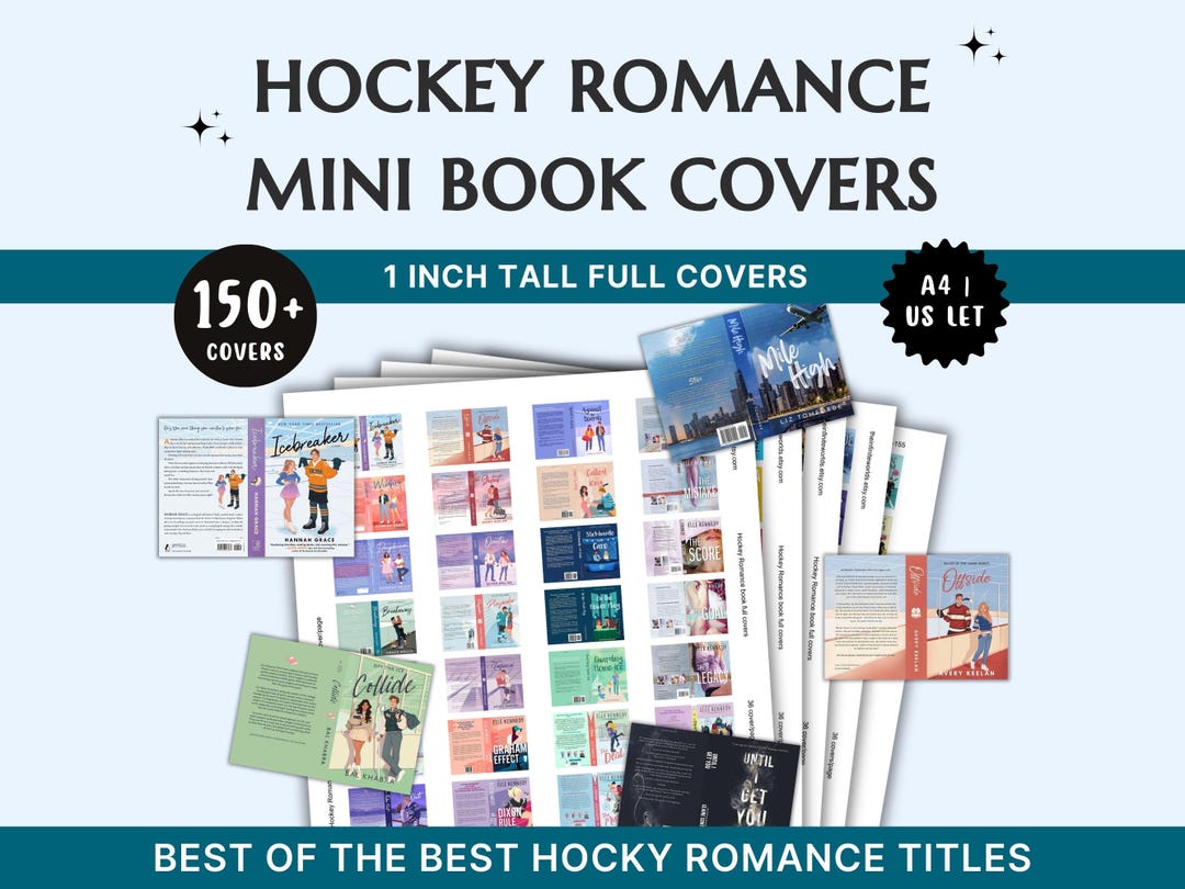 Hockey Romance Miniature Book Cover Printable Tiny Book PDF Mini Book ...