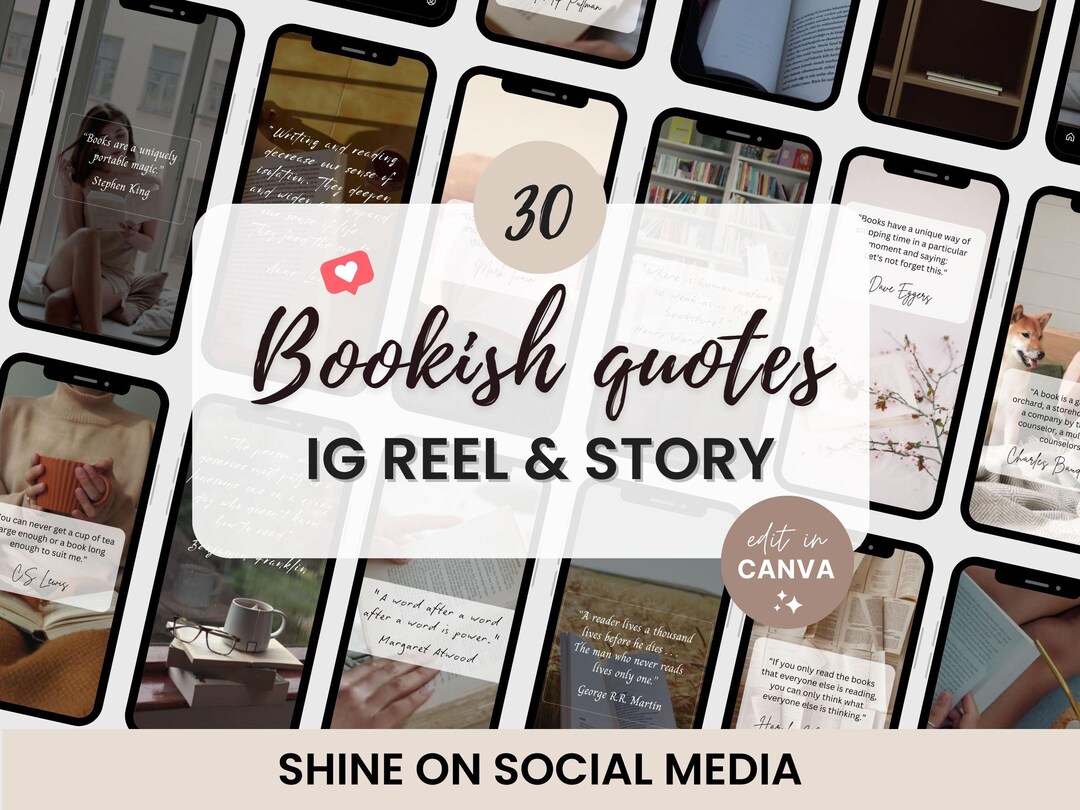 Bookstagram Reels Template Writer Bookstagram Social Media IG Bookish ...