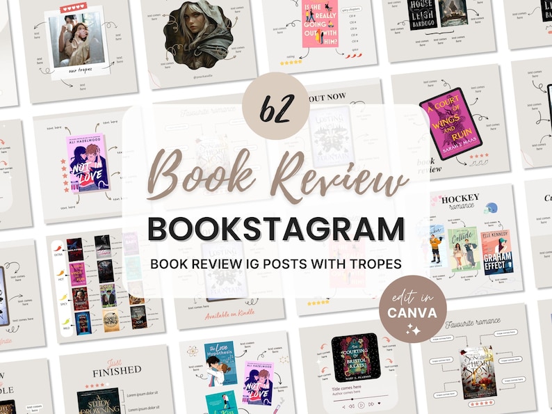 Bookstagram Book Trope Book Review Template Bookstagram Trope Beige ...