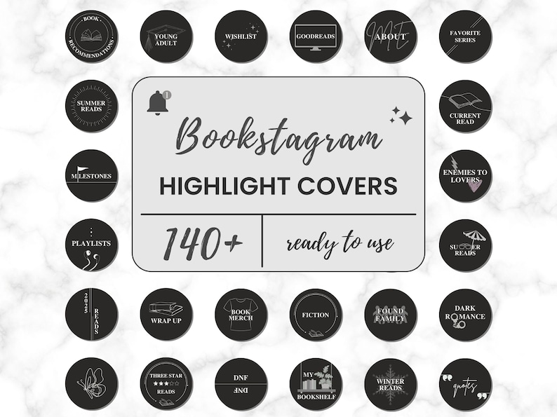 Bookstagram Highlight Cover Dark Instagram Minimalist Bookish ...
