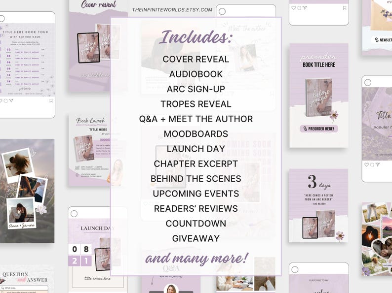 Author Instagram Romance Writer Canva Templates Social Media ...