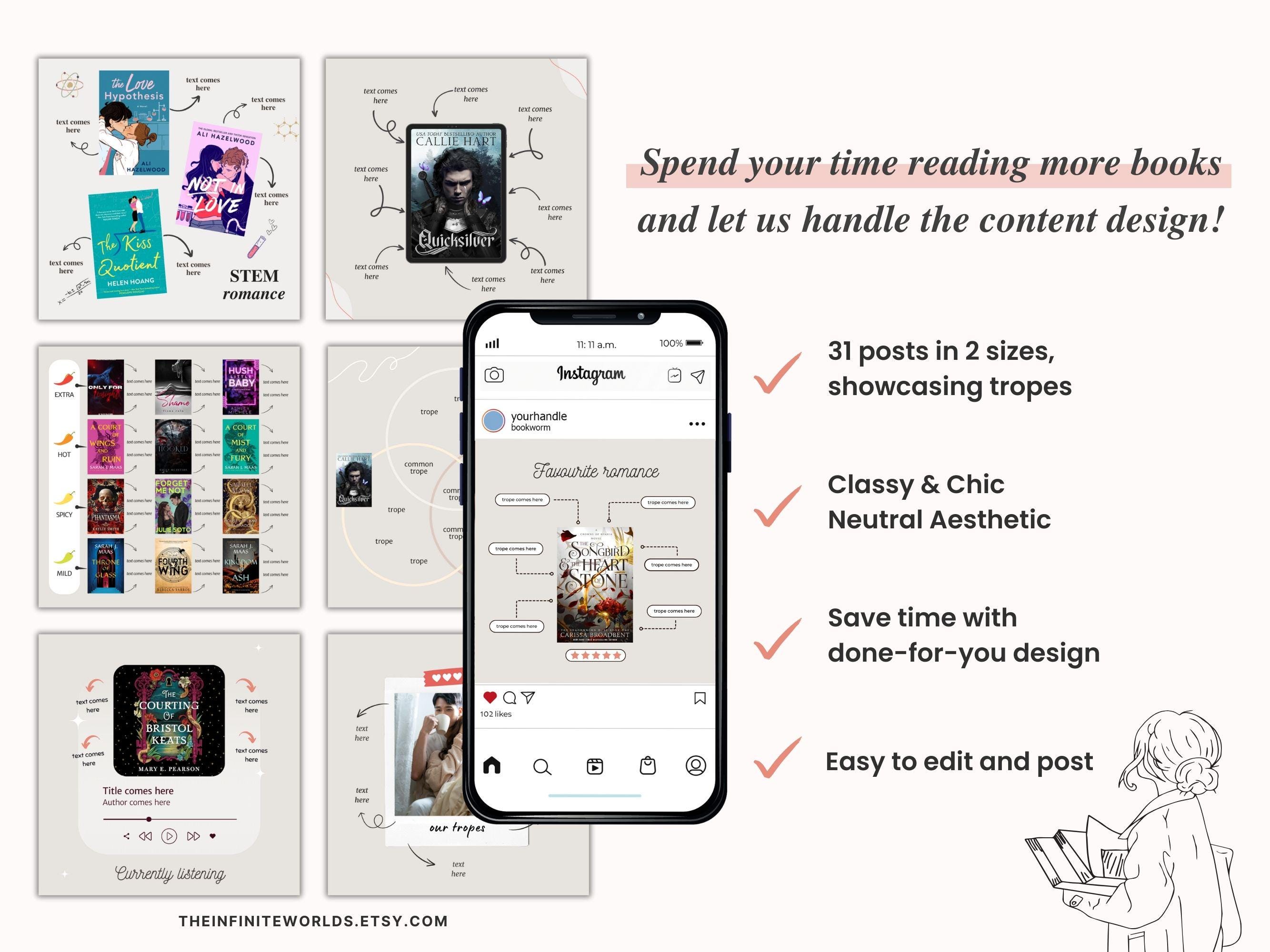Bookstagram Book Trope Book Review Template Bookstagram Trope Beige ...