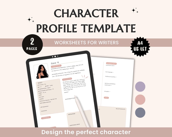 Character Profile Sheet Character Trait Planner Template Novel Plot ...