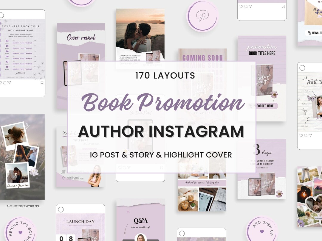 Author Instagram Romance Writer Canva Templates Social Media ...