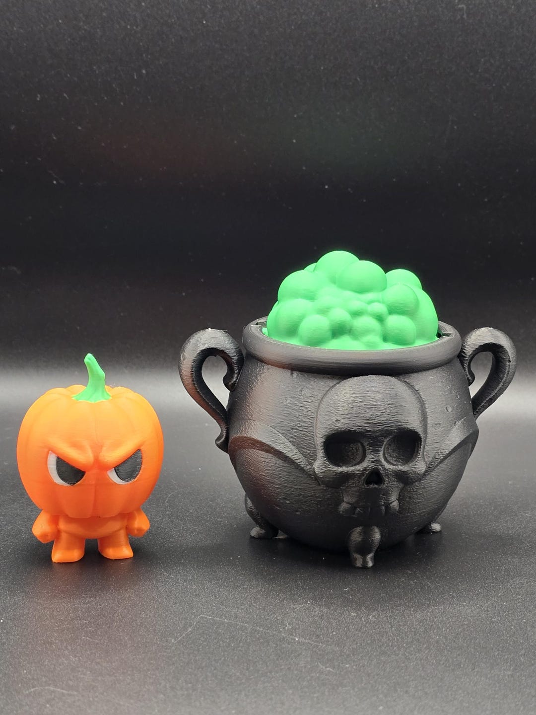 Angry Pumpkin Face Buddy 3D Printed With Cauldron Pot Halloween Decor ...