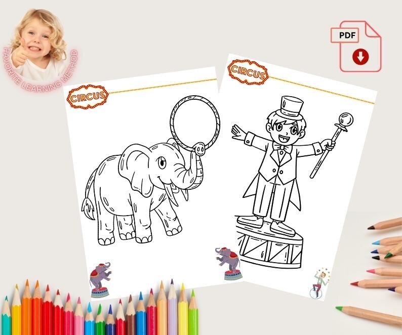 Circus Coloring Pages for Kids - Printable Activity Sheets for Home ...