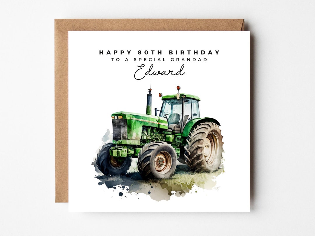 Personalised Tractor Birthday Card | Card for Dad, Uncle, Son, Male ...