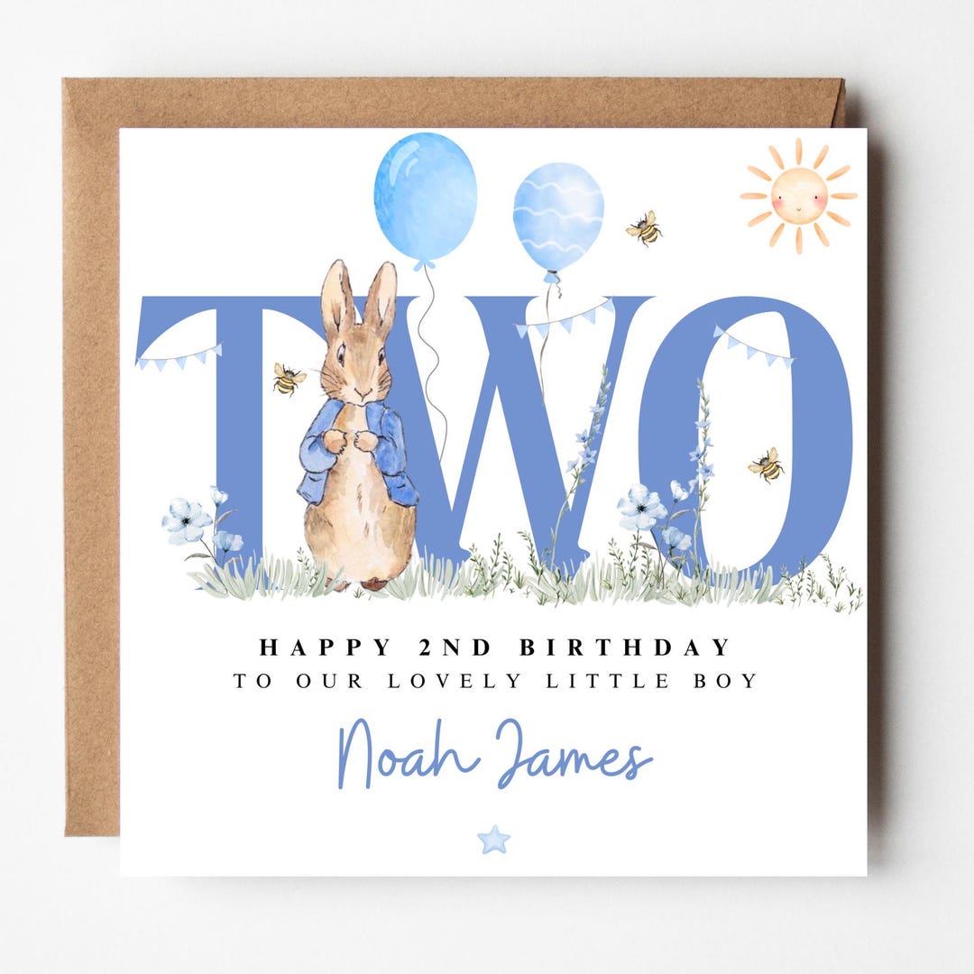 Personalised Peter Rabbit Birthday Card 1st 2nd 3rd 4th Birthday Card ...