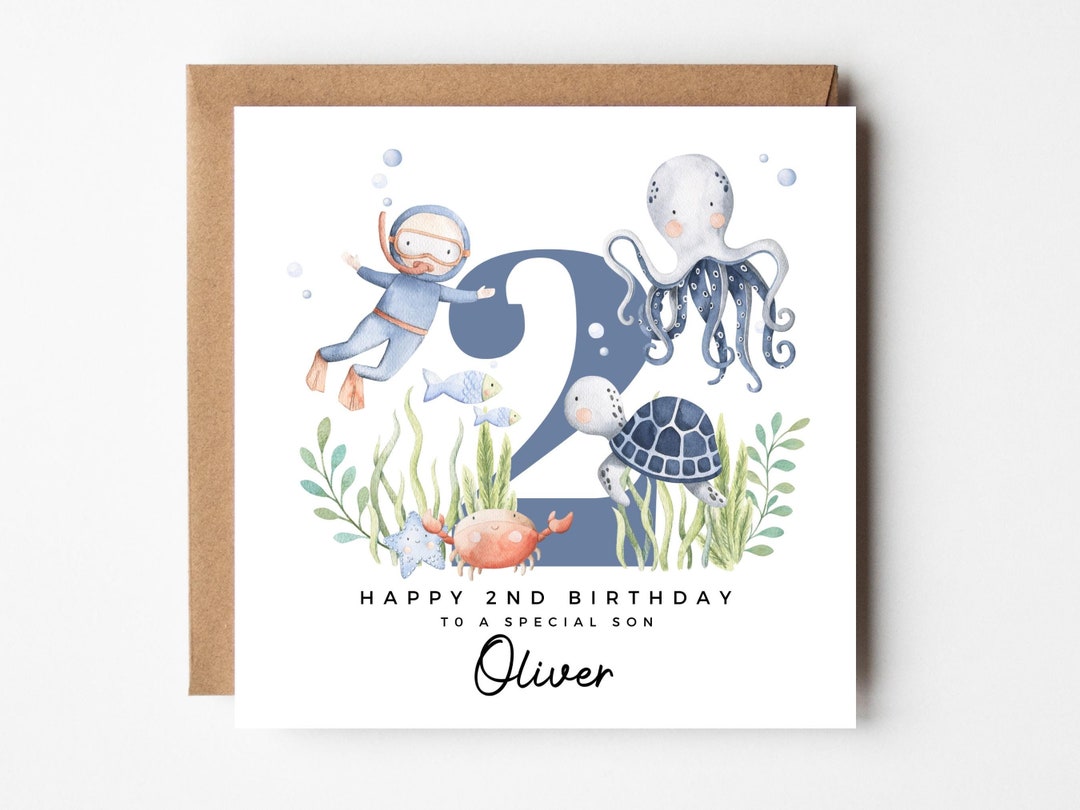 Personalised Under the Sea Birthday Card | Son, Grandson, Nephew | #62 ...
