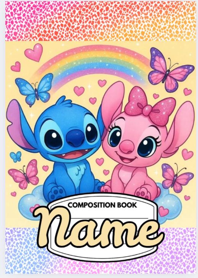 Lilo and Stitch Design Composition Notebook Cover Printable Digital ...