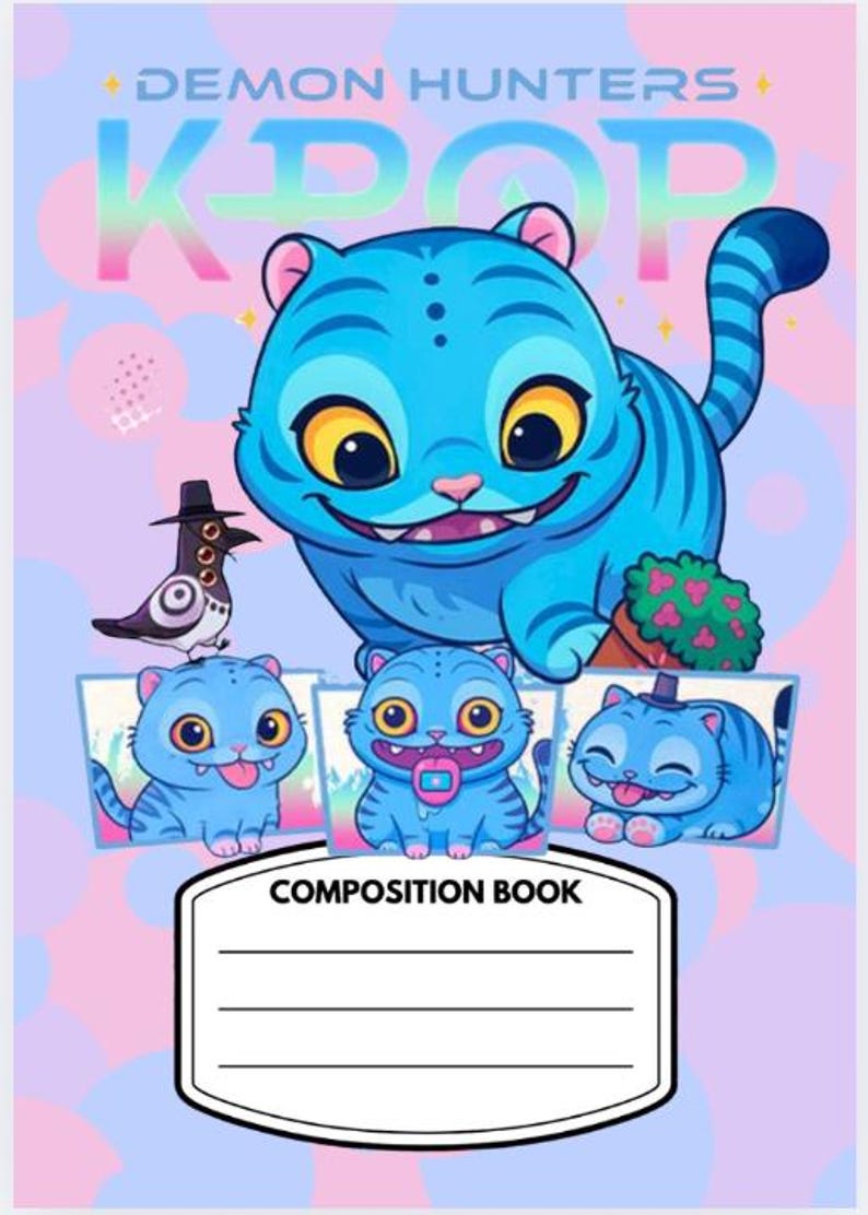 K Pop Demon Hunters Design Composition Notebook Cover Printable Digital ...