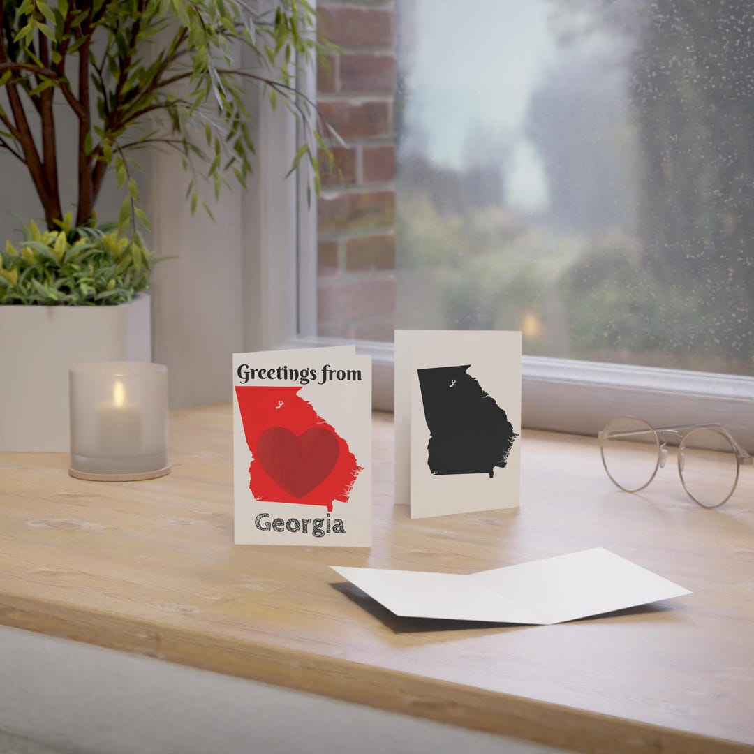 Georgia Greeting Cards Set: Unique Illustrated Stationery for Souvenir ...