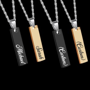 Customizable Stainless Steel Couples Pendant Necklace, Engravable LOVE ...