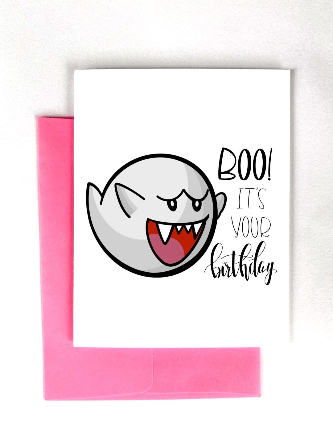 Funny Super Mario Bros Boo Birthday Card - Boo! It’s Your Birthday - Etsy