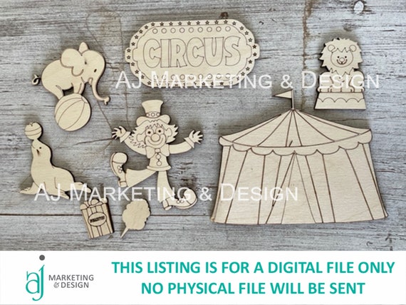 DIGITAL FILE Paint Your Own Circus Kit Glowforge Omtech - Etsy