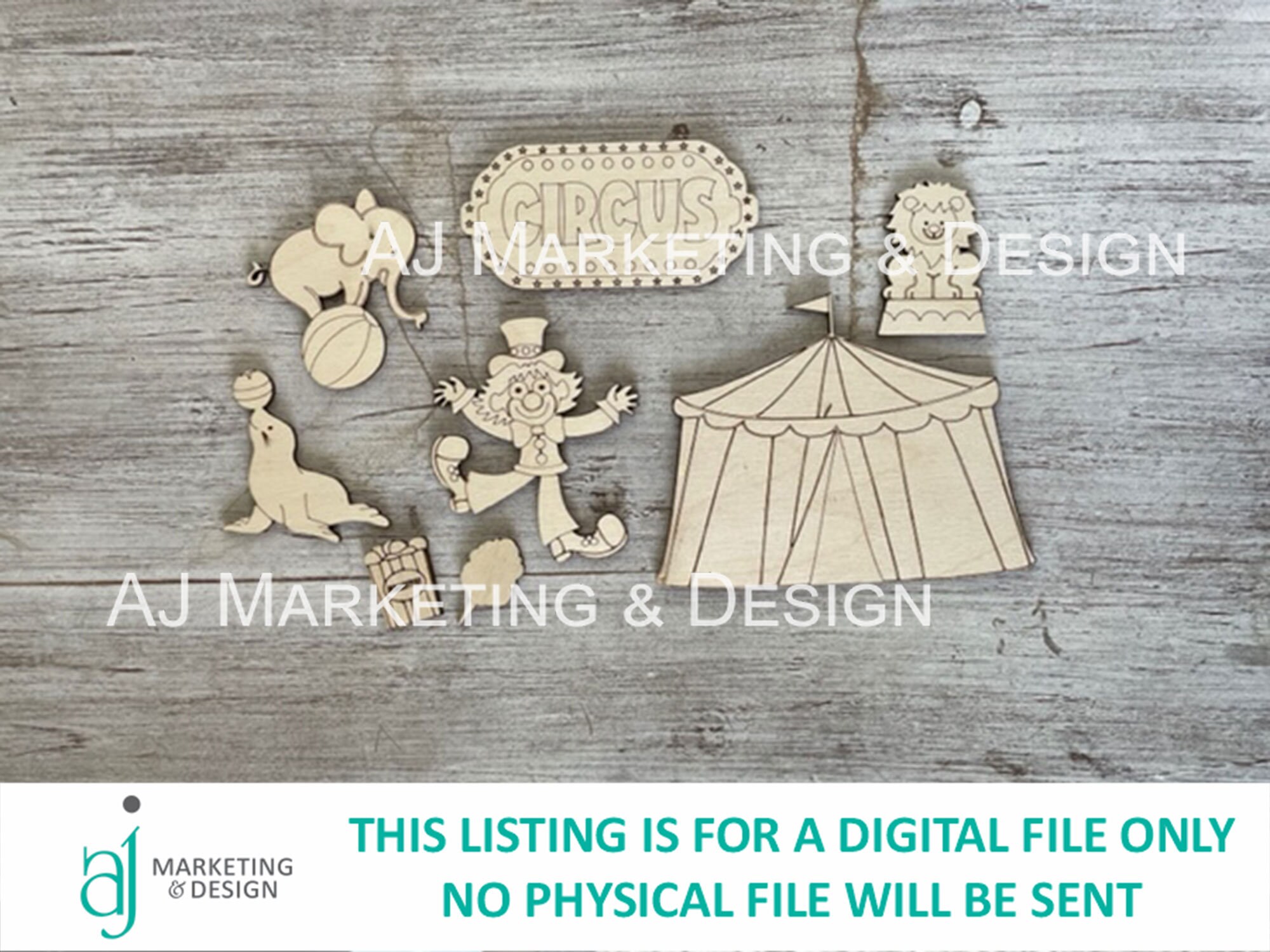 DIGITAL FILE Paint Your Own Circus Kit Glowforge Omtech - Etsy