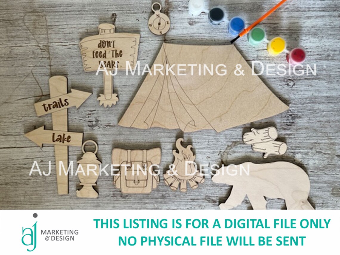 DIGITAL FILE Paint Your Own Camping Kit Glowforge Omtech - Etsy