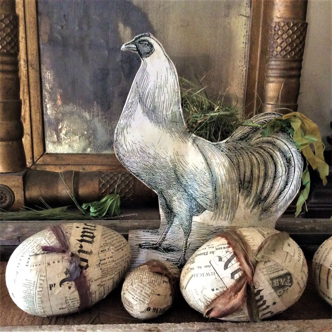 Rooster Chicken Basket PDF Downloadable Easter - Etsy