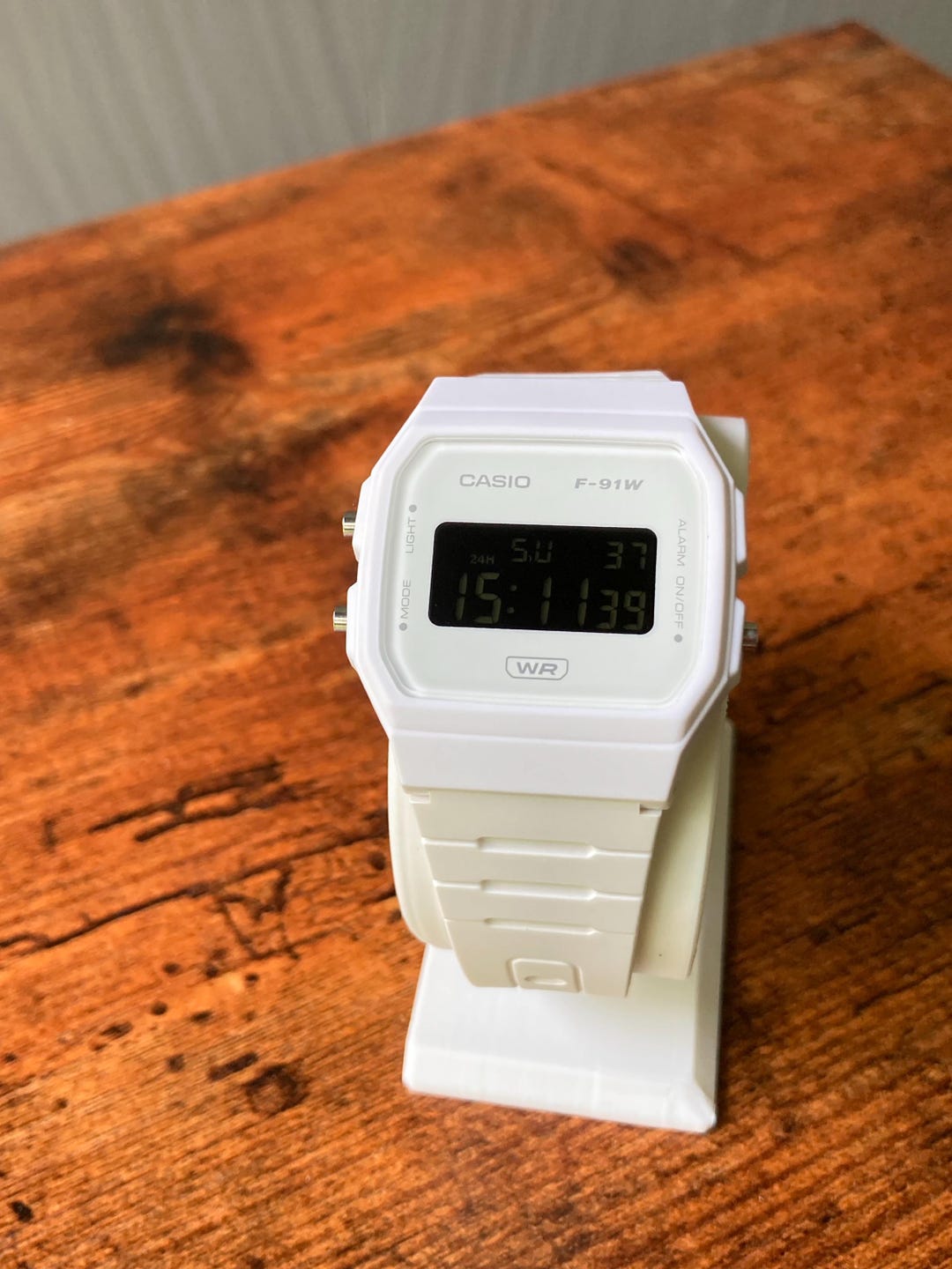 White Casio F91W Custom | Negative Display Digital Watch | Lumed ...