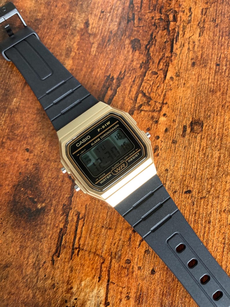 Gold Casio F91w Transparent Screen Modified Watch - Etsy