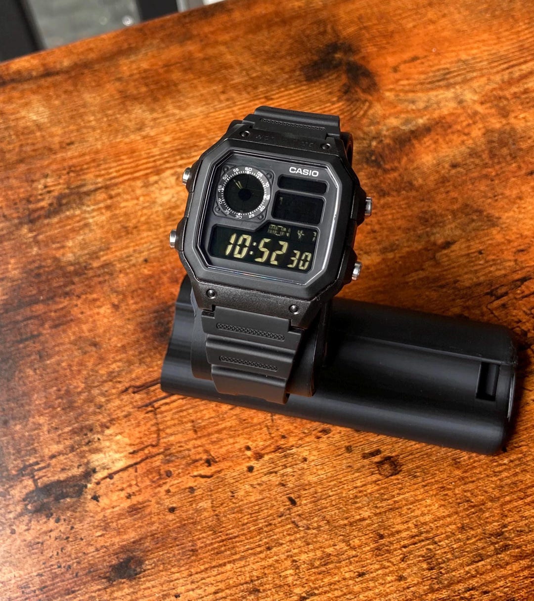 Custom Casio AE1200 Watch - Negative Display Mod -world Time- Digital ...
