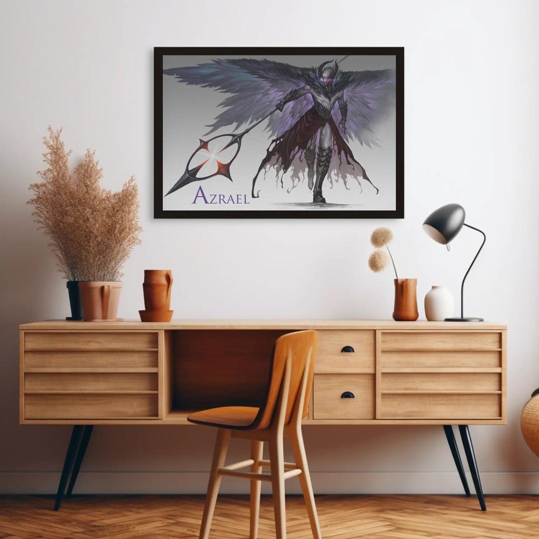 Physical Art Print Azrael Artwork by Midnight Elegant Wall Art Print ...