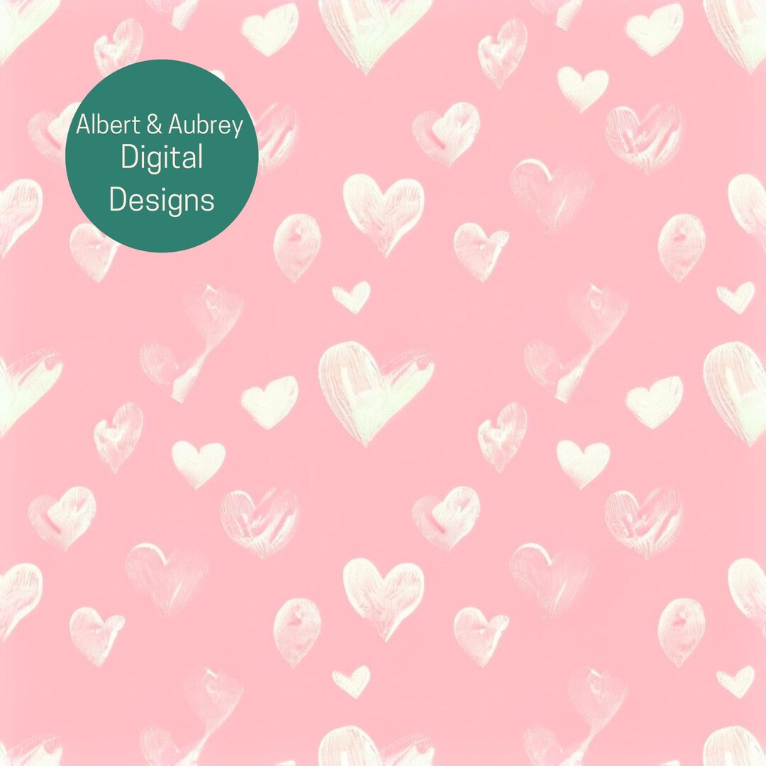 Pastel Pink and White Heart Digital Pattern PNG | Valentine's Day ...