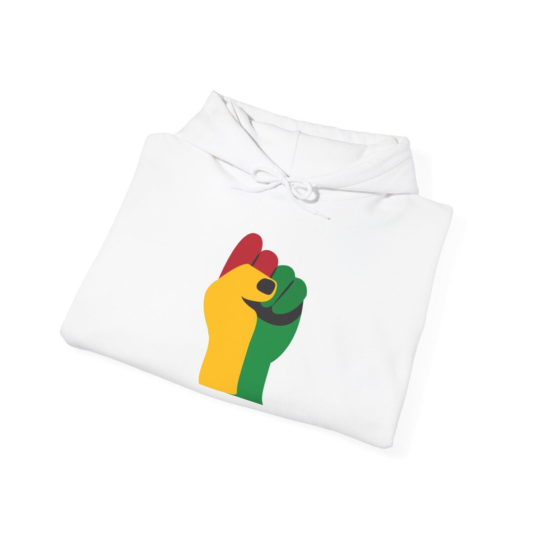 Black Power Fist African Flag Colors Hoodie Black History African ...