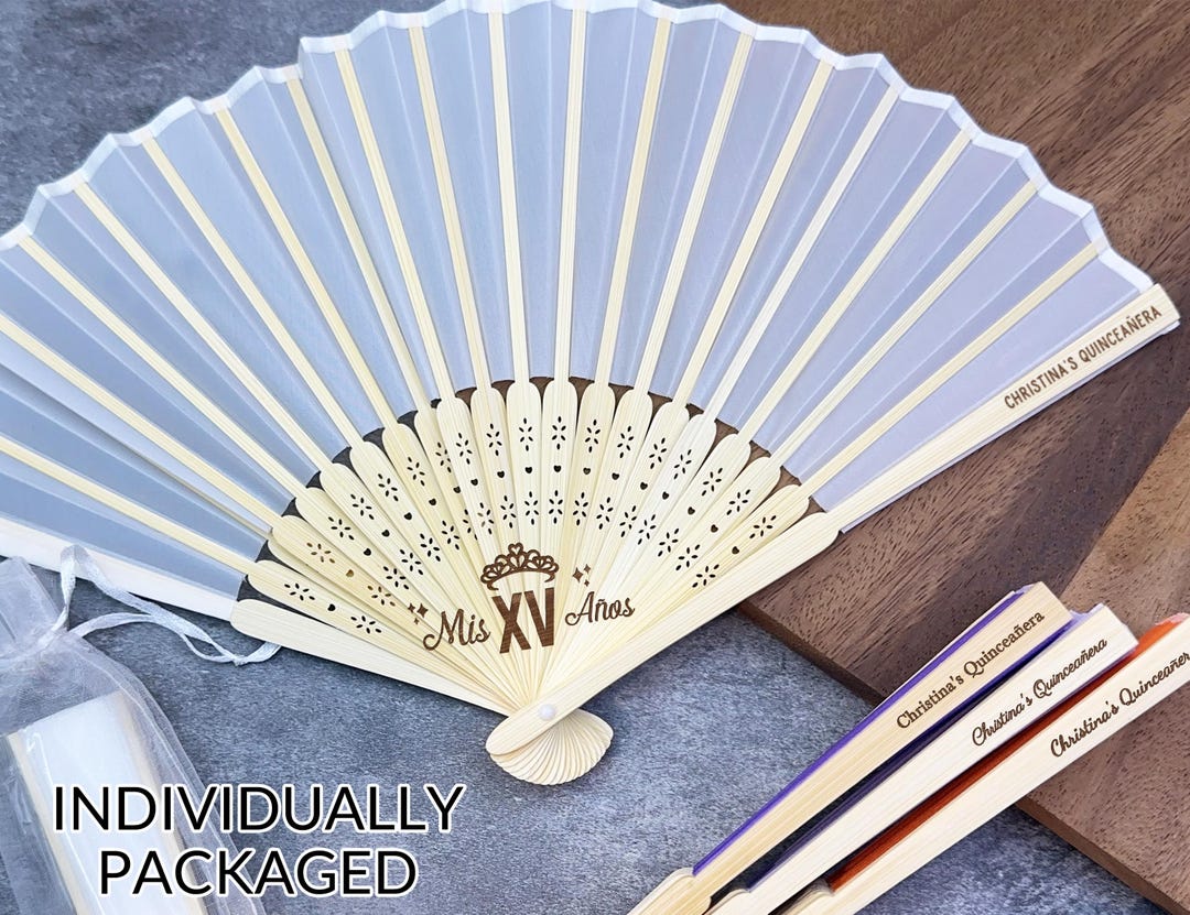 Bulk Mis Quince Años Fans & Bags Set Custom Birthday Favors ...