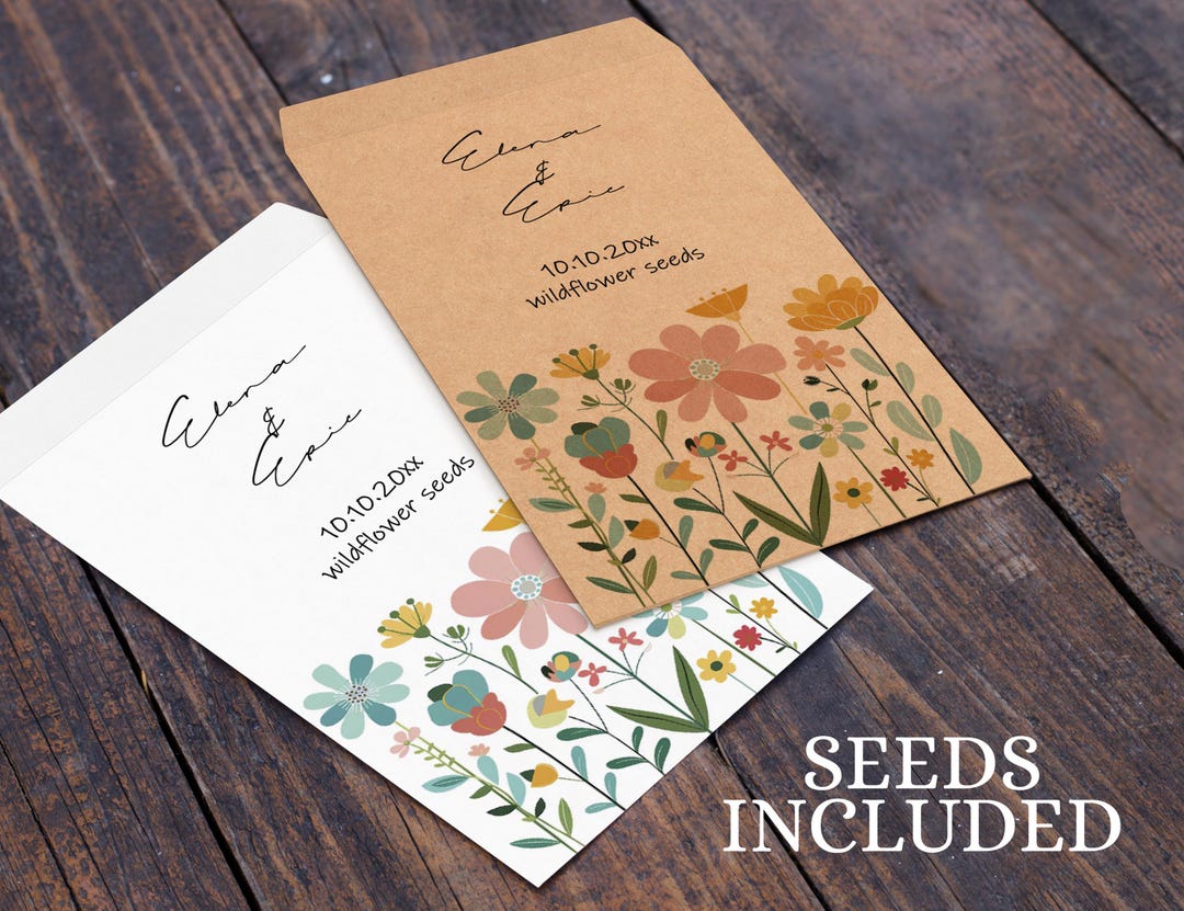 Personalized Wildflower Seed Packet Wedding Favors With Seed Included Seed Packet Favors for ...