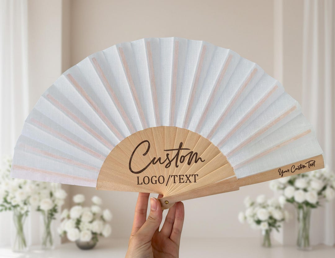 Custom Corporate Hand Fan With Logo, Personalized Folding Fan Business ...