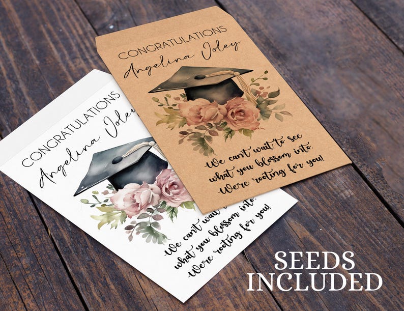 Custom Graduation Wildflower Seed Packets/seeds of Success Envelopes ...
