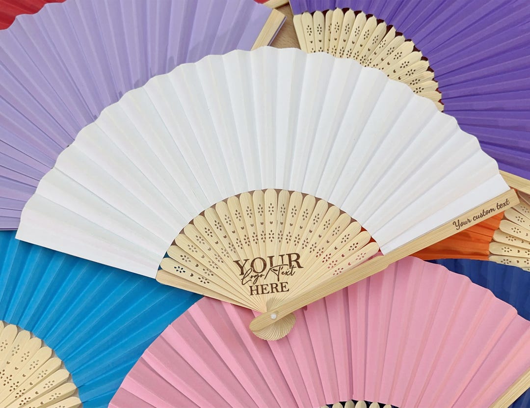 Bulk Custom Party Favor Fans Birthday Celebration Paper Folding Fans ...