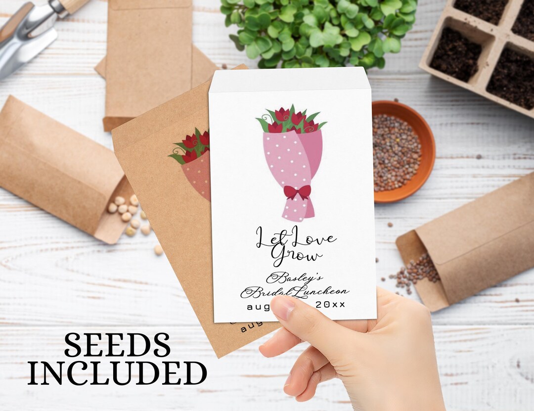 Let Love Grow Plantable Seed Packet for Bridal Shower/rustic & Unique ...