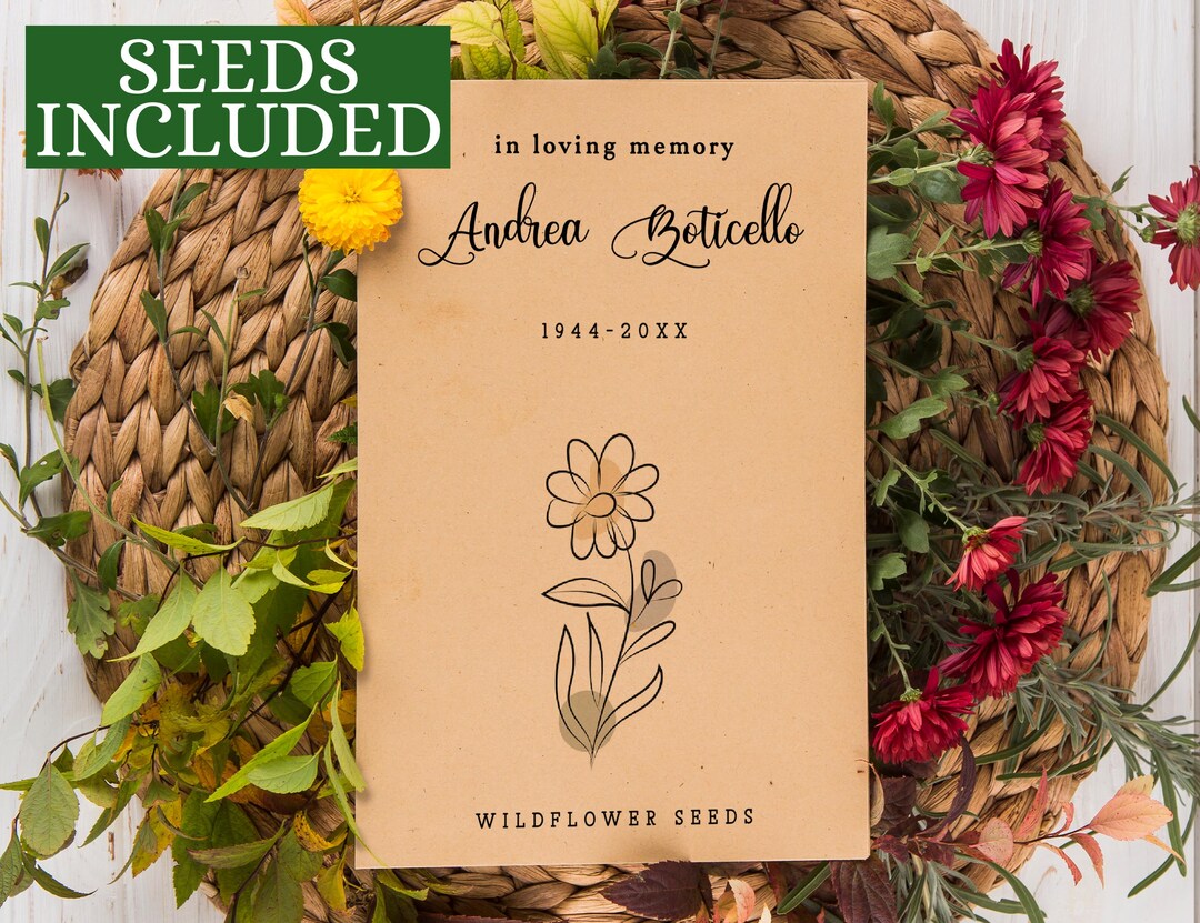 In Loving Memory Flower Seed Packet Favors/personalized Memorial Seed ...