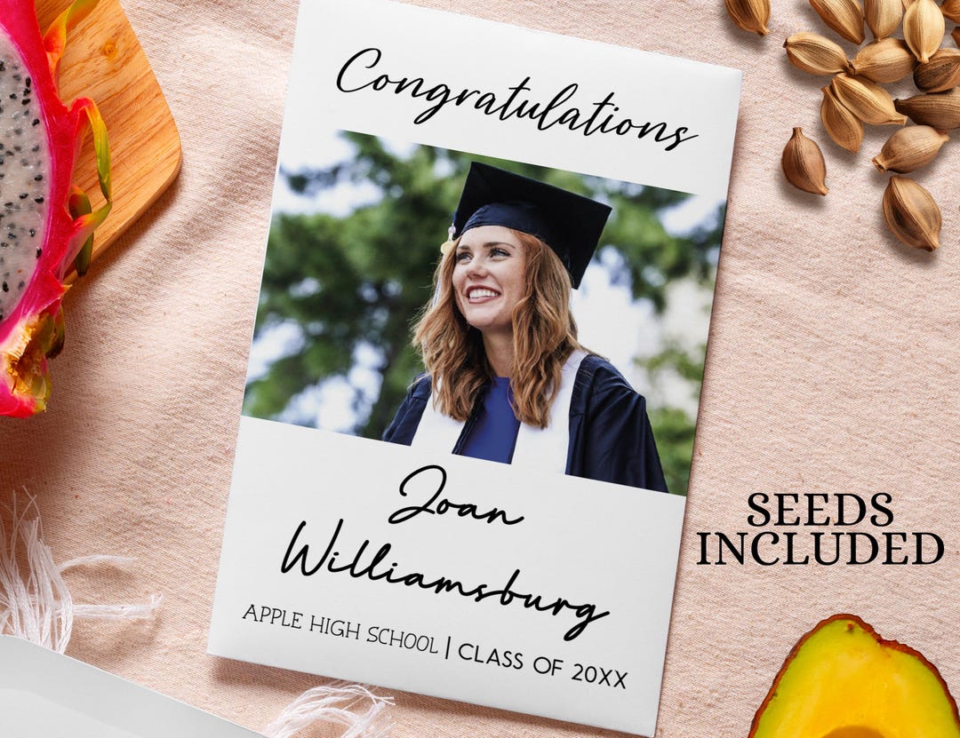 Custom High School 2025 Graduation Gift, Photo Seed Packets for ...