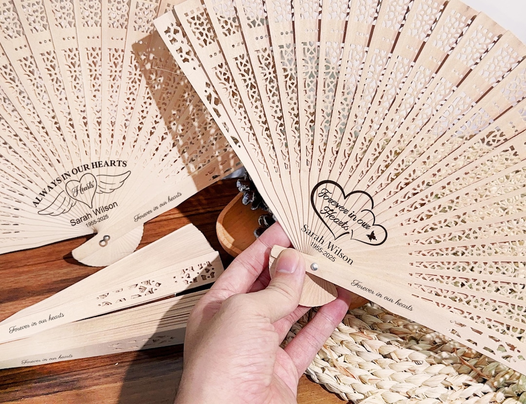 Bulk Funeral Fan Favors/in Loving Memory/custom Memorial Hand Fan ...