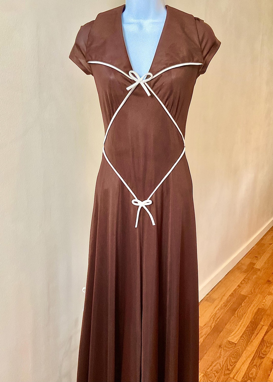 50’s Maxi Dress , Nylon Jersey, Metal Zipper, Small - Etsy