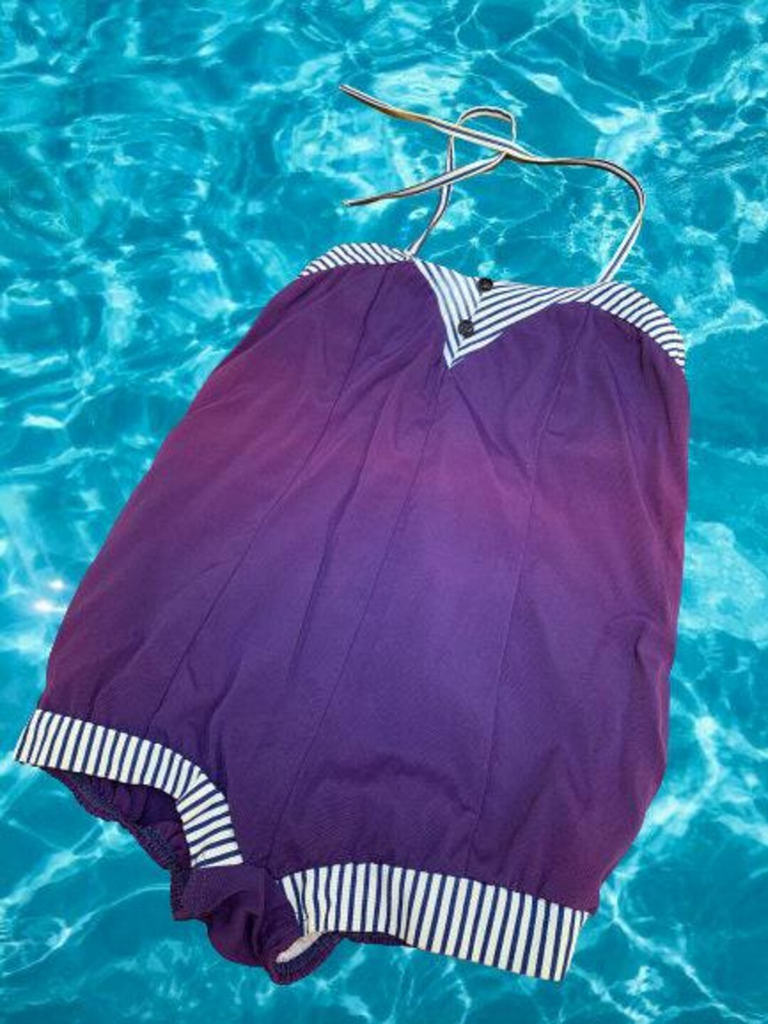 Vintage 1950s Purple Stripes TAB Playsuit, Swimsuit, Women’s XS/S, 50s ...