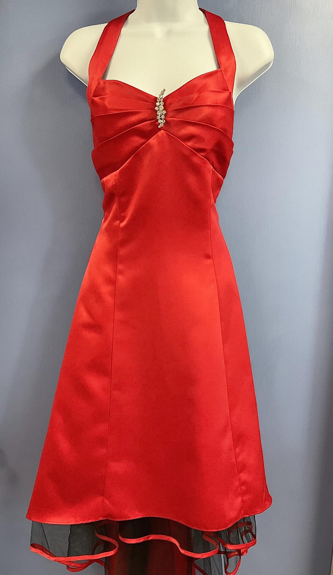 Halter Spanish Style Prom/dance Dress. Satin, Tulle, Rhinestones ...