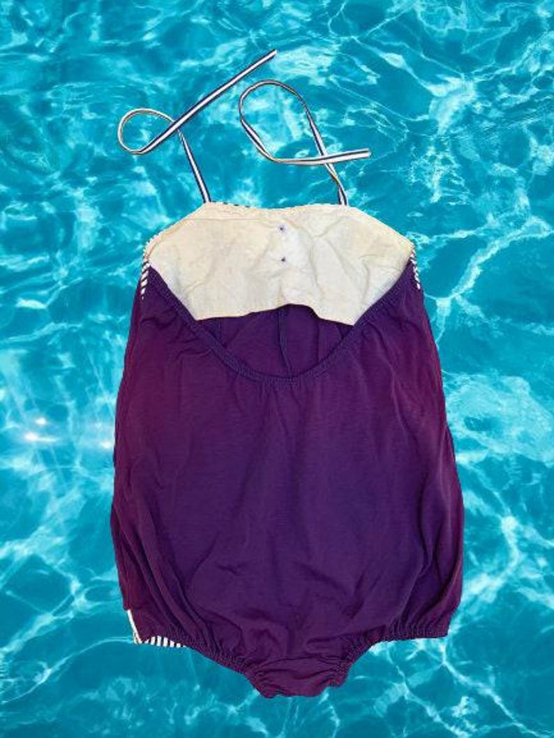 Vintage 1950s Purple Stripes TAB Playsuit, Swimsuit, Women’s XS/S, 50s ...