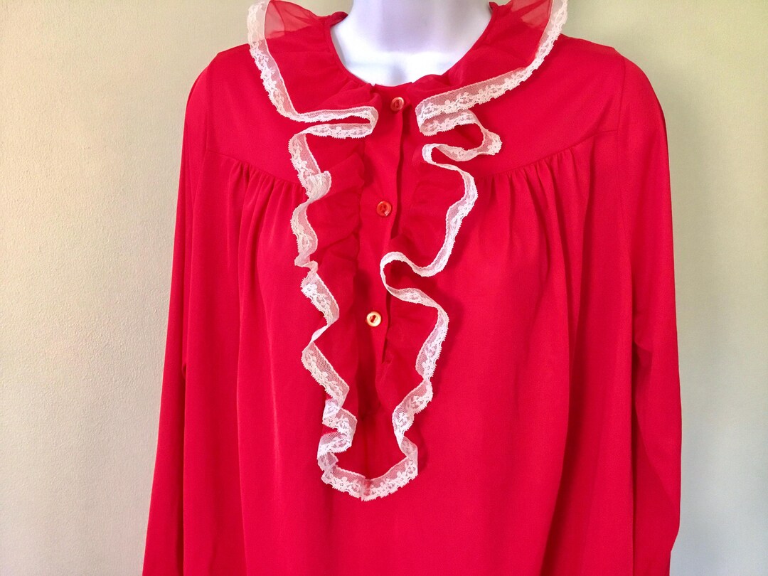70s Sans Souci Nightgown. Nylon, Ruffles, Short. Small - Etsy