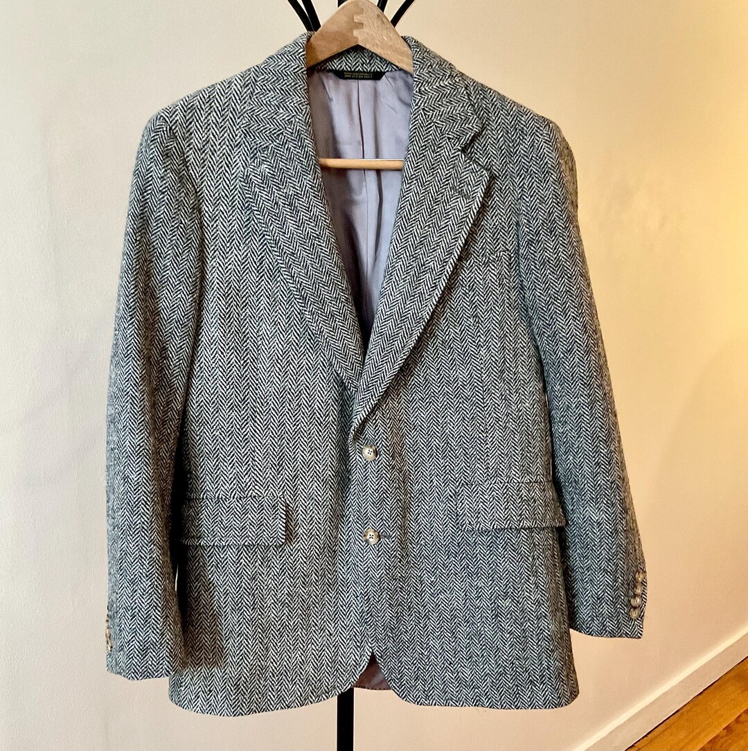 Wool Herringbone Blazer, Mark Shale, Men’s, 42” Chest - Etsy