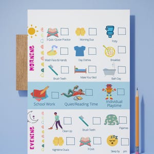 Islamic Daily Routine Chart for Kids | Routine Checklist | Morning to ...